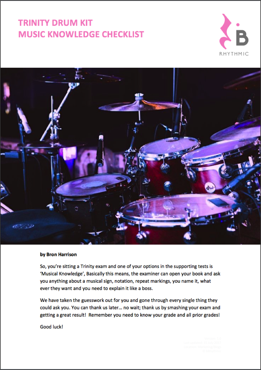 FREE Trinity Music Knowledge Checklists | BRHYTHMIC